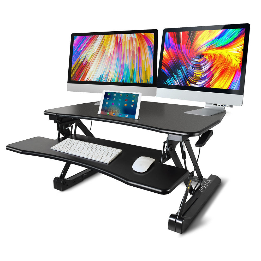 FORTIA Height Adjustable Standing Desk Riser Sit/Stand Computer Desktop ...